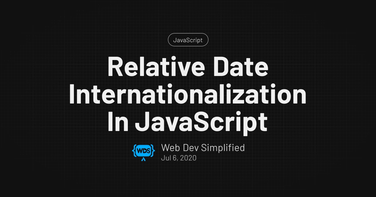 Relative Date Internationalization In JavaScript
